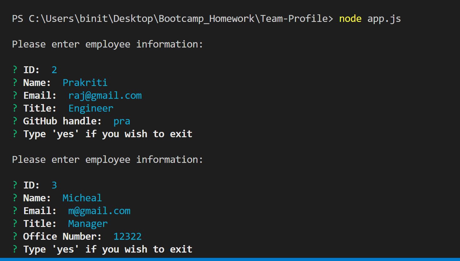 Team Profile Generator | Team-Profile